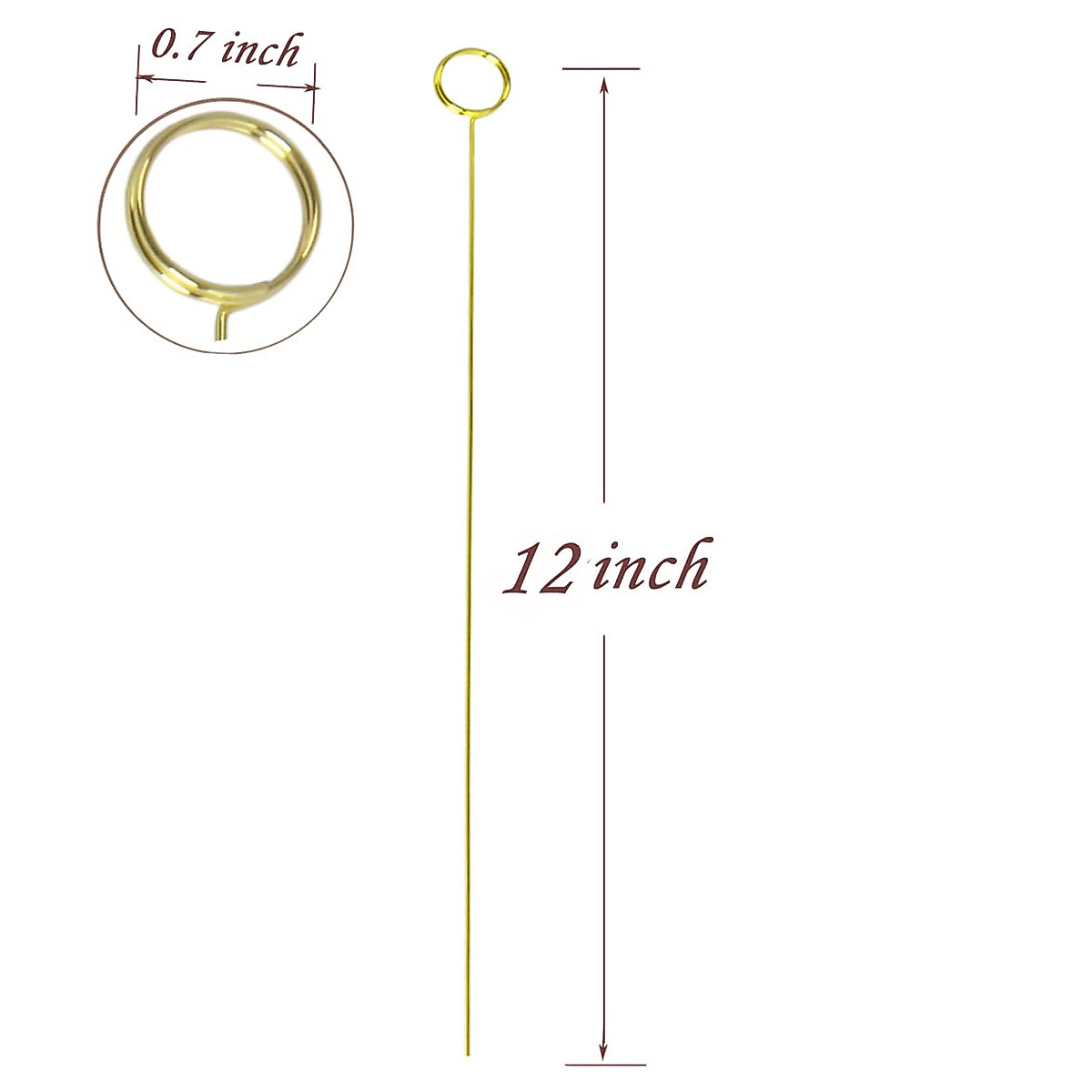 YUXIANG 20Pcs Floral Card Holder Picks, 12 Inch Gold Round Flower Picture Holders, Metal Wire Flower Picks Clip for Wedding Party Birthday ​Cake