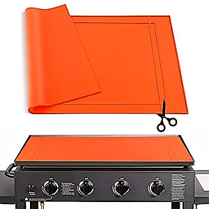 i-FSK Griddle Mat Silicone, Heavy Duty Food Grade Silicone Grill Mat, Customizable Size, Compatible with Blackstone 36", 30",28" Models for All Season BBQ Grill Mat Protection,Fathers Day Dad Gifts