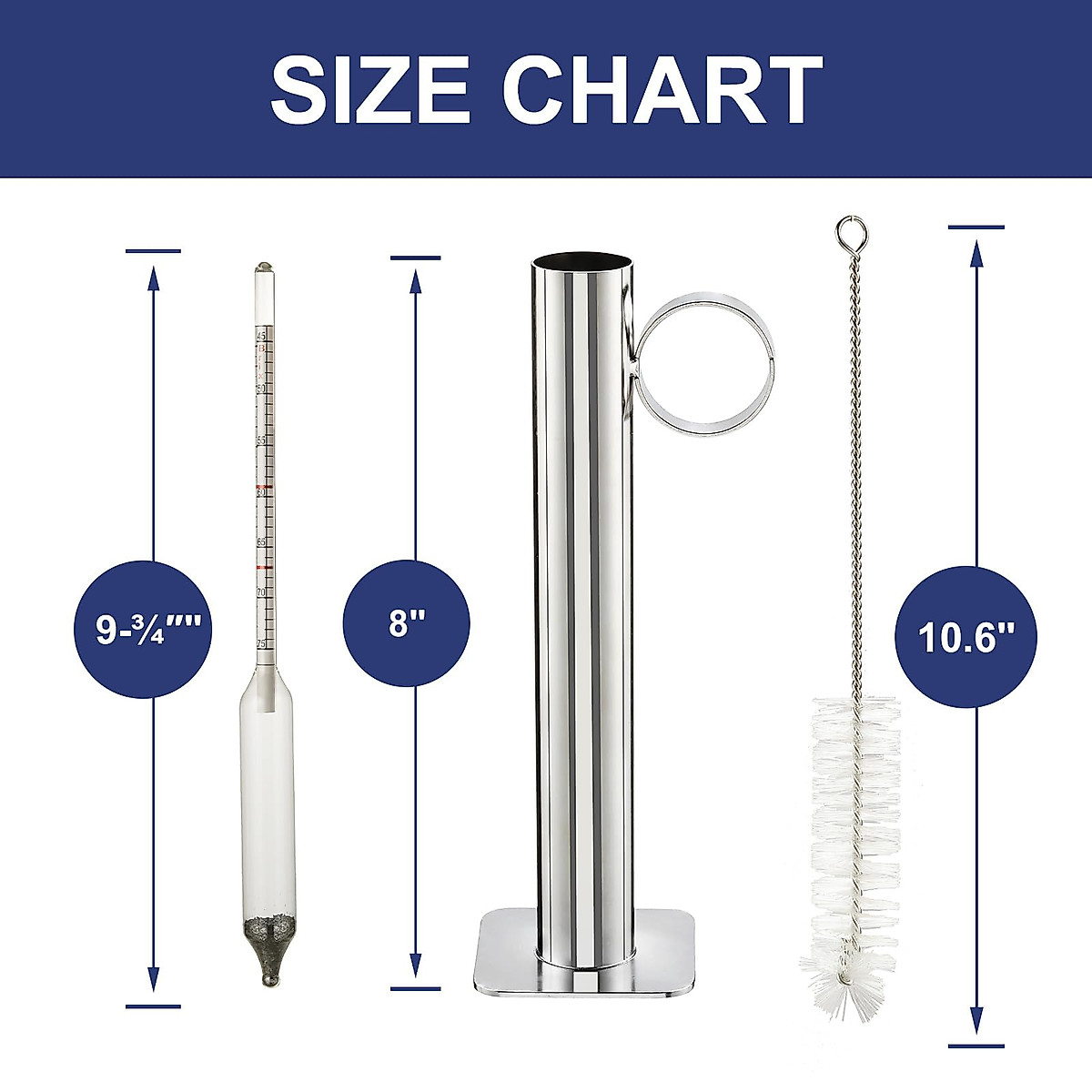 Maple Syrup Hydrometer Test Cup Kit, Maple Syrup Density Kit, Measures Sugar Content in The Syrup, Stainless Steel Maple Syrup Kit, Easy to Read and Accurate, with Cleaning Brush