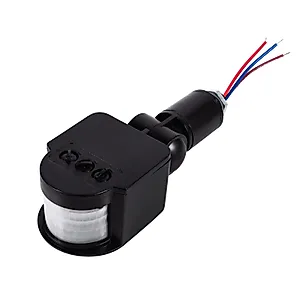 Outdoor 90~250V 180 Degree Infrared PIR Motion Sensor Detector Wall Light Switch Black