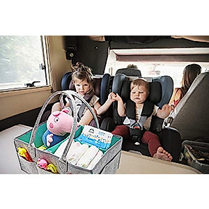 BeeMart Baby Diaper Caddy Car Travel Organizer Portable Large Nursery Storage Bin Shower Gifts Basket for Boy Girl Perfect for Infant Nappy Gift Bag