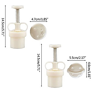 BYNNIX Mooncake Mold, Hand-Pressure Moon Cake Mold Exquisite Planet Ball Pattern Mid-Autumn Festival Hand-Pressure Moon Cake Mold Durable