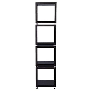 SEI Furniture Portgren 4-Tier Bookshelf, Dark Espresso/Chrome