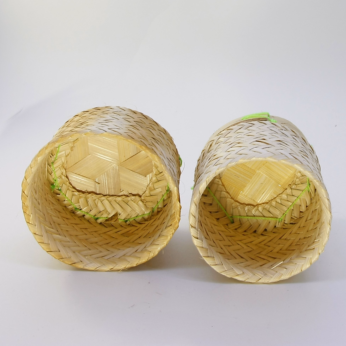Thai Handmade Bamboo Sticky Rice Serving Basket Small Size 3" x 3.5"(Set 4 pcs)