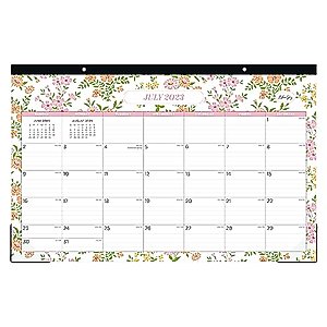 2023-2024 Blue Sky™ Monthly Academic Desk Pad Planning Calendar, 17" x 11", Livy Orange, July 2023 to June 2024, 142361