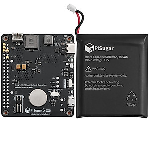 PiSugar 3 Plus Portable 5000 mAh UPS Lithium Battery Power Module Platform for Every Raspberry Pi 3B/3B+/4B Model Accessories handhold(Not Include Raspberry Pi)