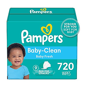 Pampers Baby Wipes Baby Fresh Scented 9X Pop-Top Packs 720 Count