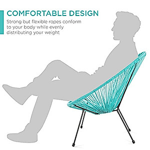 Best Choice Products 4-Piece All-Weather Acapulco Conversation Set, Outdoor Patio Furniture w/Loveseat, Woven Plastic Rope, Glass Top Table, 2 Chairs - Teal