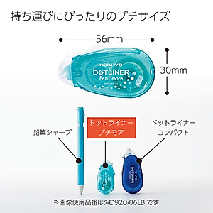 KOKUYO Tape Glue Dotliner, Double Sided Tape Roller for Crafts, Glue Tape Runner, 6mm Wide Adhesive Tape for Scrapbooking, 26 feet, 3 Pieces (Blue/Red/Green), Japan Import