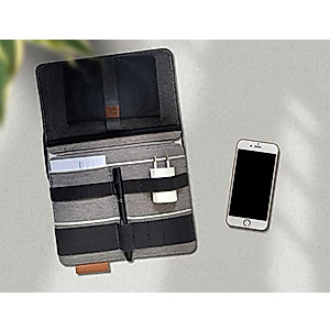 Beblau FOLD Portable Tech Organizer attachable to your Devices | Desktop Organizer Office, Home & School | Working from Home Solution | Laptop accessories Backpack Insert FATHERS GIFT| DARK