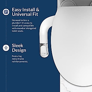 Bio Bidet by Bemis SlimTwist Freshwater Spray Bidet Attachment For Toilet, White, Non Electric, Easy Install