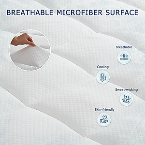 Moonear King Size Memory Foam Mattress Topper - 4 Inch Cooling, 2 Inch Gel Memory Foam, 2 Inch Pillow Top, Washable, Pull On, Soft, Water Repellent