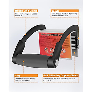 GCCSJ Panel Carrier, Drywall Carrying Tool for Wood, Plywood Lifting Tool with 0-1 Inch Grip Range, Save Effort Wear Resistant Gripper Clamp