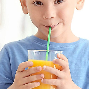 Tomnk 500 Pack Plastic Straws, 10.3'' High Disposable Straws Plastic Drinking Straws, Assorted Colors