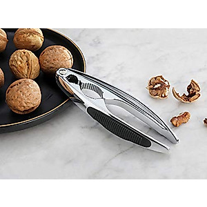 New Star Foodservice 27969 Die Cast Zinc Alloy Lobster Nutcracker Seafood Cracker with Soft Rubber Grips, 6", Silver