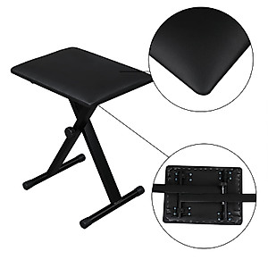 Ktaxon Single X Keyboard Stand and Bench Set, Adjustable Height Digital Piano Stand with Lockable Straps for 49 61 76 88 Keys