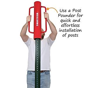 SmartSign U-Channel Sign Post, Heavy Duty, 8' Tall Baked Enamel Steel Post, Made in USA