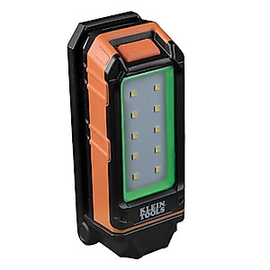 Klein Tools 56403 LED Light, Rechargeable Flashlight / Worklight with Kickstand and Carabiner, Charges Small Electronics, for Work, Camping