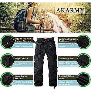 AKARMY Womens Cargo Pants with Pockets Outdoor Casual Ripstop Camo Military Combat Construction Work Pants