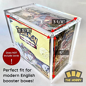 The Hobby Lair Deluxe Acrylic Case Compatible with English Pokemon Booster Boxes | Magnetic Easy Top Loading | Thick 6mm Protection