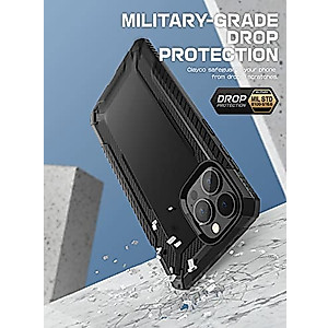 Clayco Xenon Protective Case for iPhone 13 Pro Max 6.7 inch (2021 Release), Built-in Screen Protector, Full-Body Rugged Dual Layer Hybrid Bumper Case (Black)