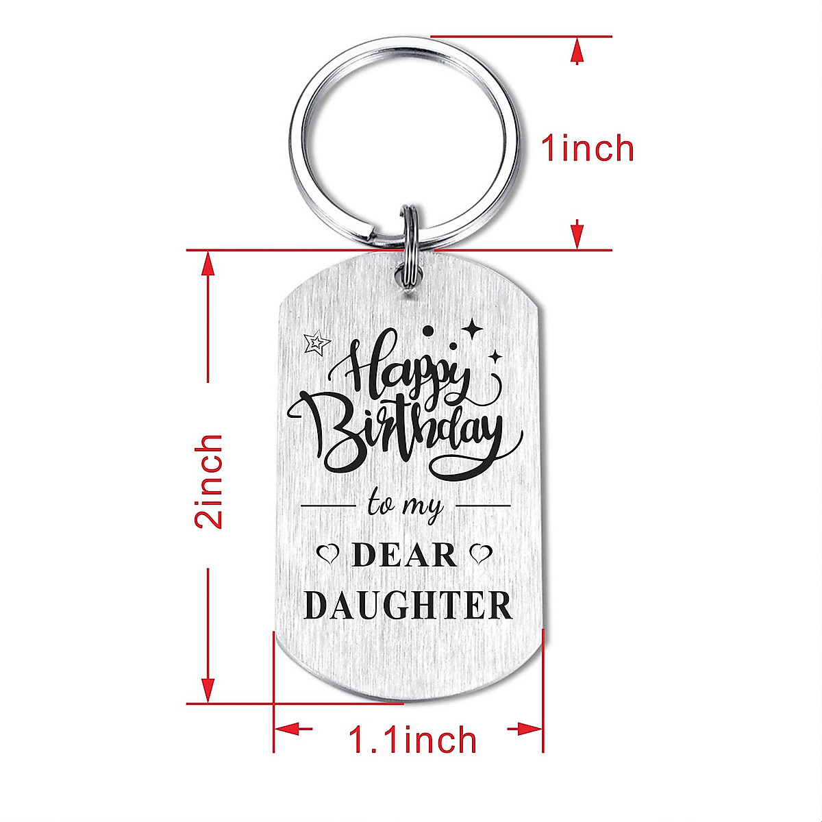 TGCNQ Happy Birthday Daughter, Birthday Gift for Daughter from Mom and Dad, Daughter Birthday Keychian