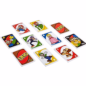 Mattel Games UNO Super Mario Card Game Animated Character Themed Collector Deck 112 Cards with Character Images, for Kids Ages 7 Years Old & Up