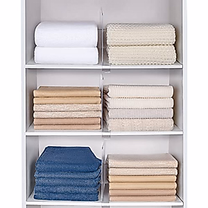 ZORCOR Clear Acrylic Shelf Dividers, Closets Shelf and Closet Separator for Organization in Bedroom, Kitchen and Office Shelves (6 Pack)