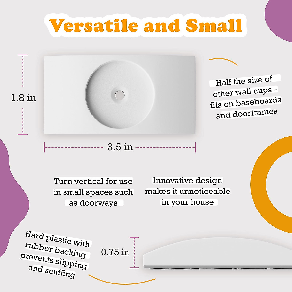 Wall Nanny - Baby Gate Wall Protector (Made in USA) Protect Walls from Pet Gates & Dog Gates - No Safety Hazard on Spindles - for Child Pressure Mounted Baby Gate for Stairs Cup Guard - White, 4 Pack
