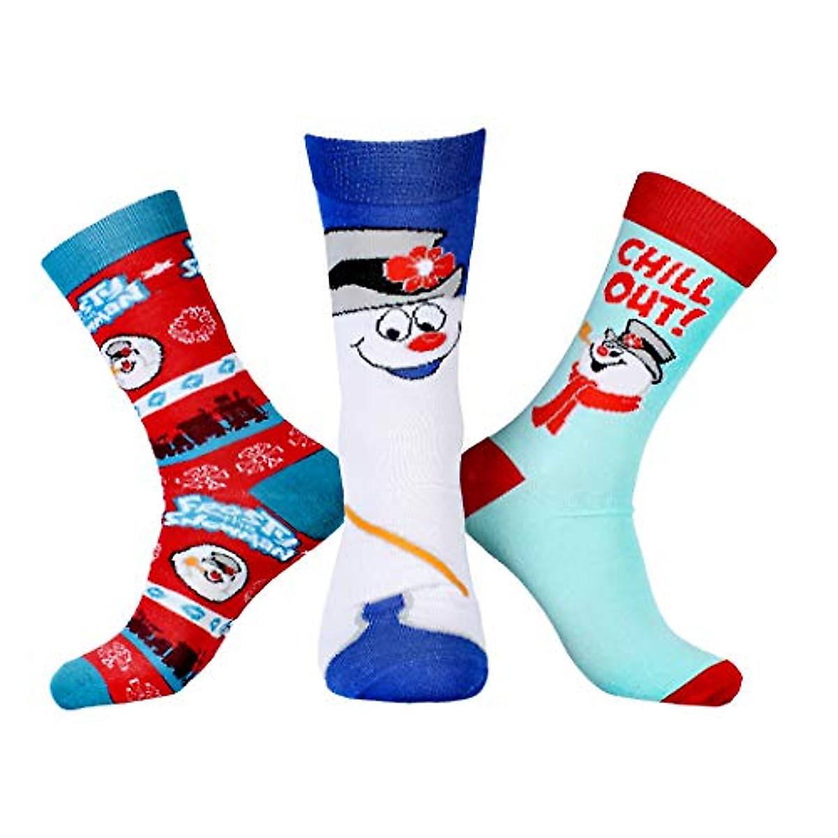 Frosty The Snowman Adult Winter Holiday 3 Pair Crew Socks