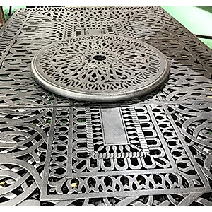 Cast Aluminum 24" Round Lazy Susan Turntable Rotating Tray Antique Bronze.