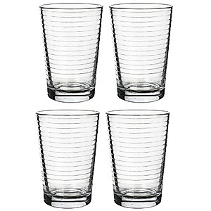 Yumchikel Juice Glasses 7 oz. Set Of 4 Glass Cups - Drinking Beverage Tumblers for Soda, Water, Milk, Coke, and Spirits, Durable and Dishwasher Safe Heavy Bottom Juice Glassware-For Home and Bars
