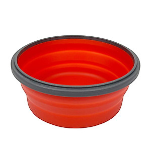 CARTINTS Red Collapsible Food Storage Bowls Silicone Travel Bowls with Leakproof Lids, Microwave and Freezer Safe, Set of 4