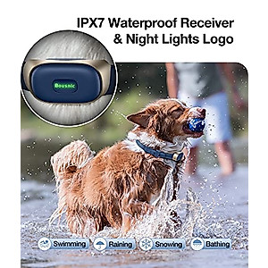 Bousnic Dog Training Collar - Shock Collar for Large Medium Dogs (15-140Lbs) with 2000ft Remote Waterproof Rechargeable E-Collar with Beep Vibration Safe Shock Modes, No Prongs No Shock for Optional