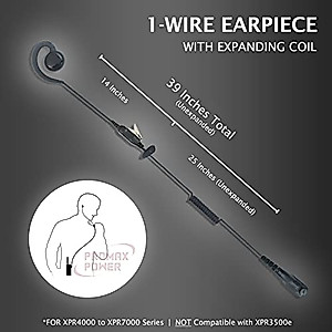ProMaxPower C-Shape Swivel Ear Hanger Earpiece for Motorola Two-Way Radios XPR6550, XPR7550e, XPR7580e, MTP850, APX900, APX4000, APX6000