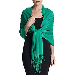 EURKEA Women's Scarf Pashmina Silky Soft Shawls Wraps Stole for Evening, Wedding and Gift, Green