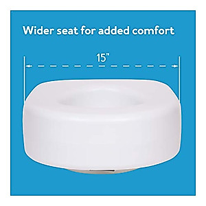 Carex Toilet Seat Riser - Adds 5 Inch of Height to Toilet - Raised Toilet Seat With 300 Pound Weight Capacity - Slip-Resistant (White)