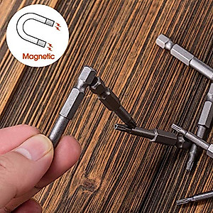 10PCS Torx Head Screwdriver Bit Set, VAKOGAL S2 Steel Magnetic Security Tamper Proof Star 6 Point Screw Driver Kit Tools, 1/4 Inch, Hex Shank T7-T40