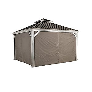 Sojag Accessories Set of 4 12' x 14' Curtains for Messina and Mykonos Outdoor Gazebo Models, Taupe