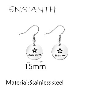 ENSIANTH Hamilton Broadway Musical Inspired Gift Talk Less Smile More Earring Theater Jewelry Gift for Her (Talk Less Earrings)