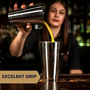 BARIANTTE Weighted Boston Cocktail Shakers, Bartender Shaker Large, Boston Shaker Set Extra Large Cocktail Shaker, Drink Shaker Bar Shakers Bartending, 28OZ & 18OZ Stainless Steel Professional Shaker