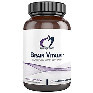 Designs for Health Brain Vitale with Cognizin Citicoline - 'Nootropic' Supplement to Help Support Cognition, Mood + Memory with GPC Choline, Ginkgo + Acetyl L Carnitine HCL (60 Capsules)
