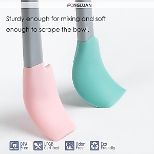 FONGLUAN Mini Silicone Spatula Set of 5 - Heat Resistant & Nonstick Rubber Spatulas - Dishwasher Safe Kitchen Utensils for Cooking, Baking, Mixing