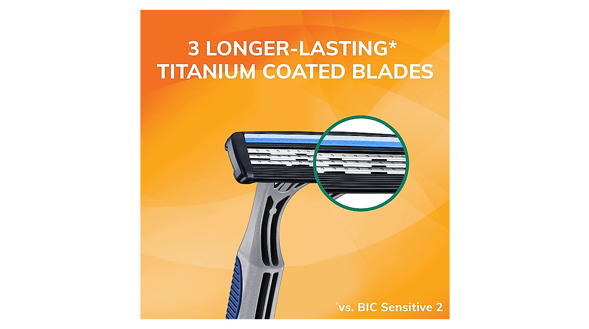 BIC Sensitive 3 Disposable Razors for Men With 3 Blades for Sensitive ...