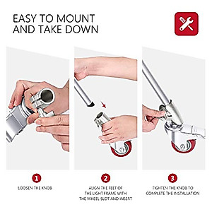 Neewer 6-Pack Professional Swivel Caster Wheel Sets, 75mm Diameter, Durable Metal Construction and Rubber Base, ONLY Compatible with Neewer C Stand for Studio Photography Video Shooting (Silver)