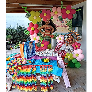 Moana Maui Birthday Party Decarotion Supplies 104pc Hawaii Balloons Arch Garland Kit 5x3ft Moana Backdrop for Girl Baby Shower Party