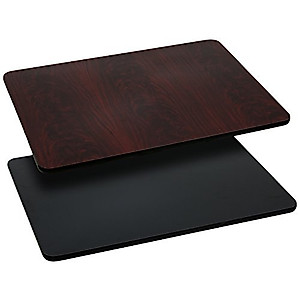 Flash Furniture Glenbrook 2 Pack 24'' x 42'' Rectangular Table Top with Black or Mahogany Reversible Laminate Top