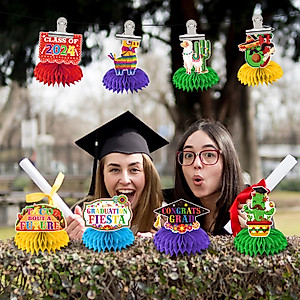 8 Pcs Mexican Graduation Decorations Honeycomb Centerpieces, Fiesta Graduation Party Decorations 2024, Taco Graduation Party Decorations 2024 3d Double Side Honeycomb Decorations