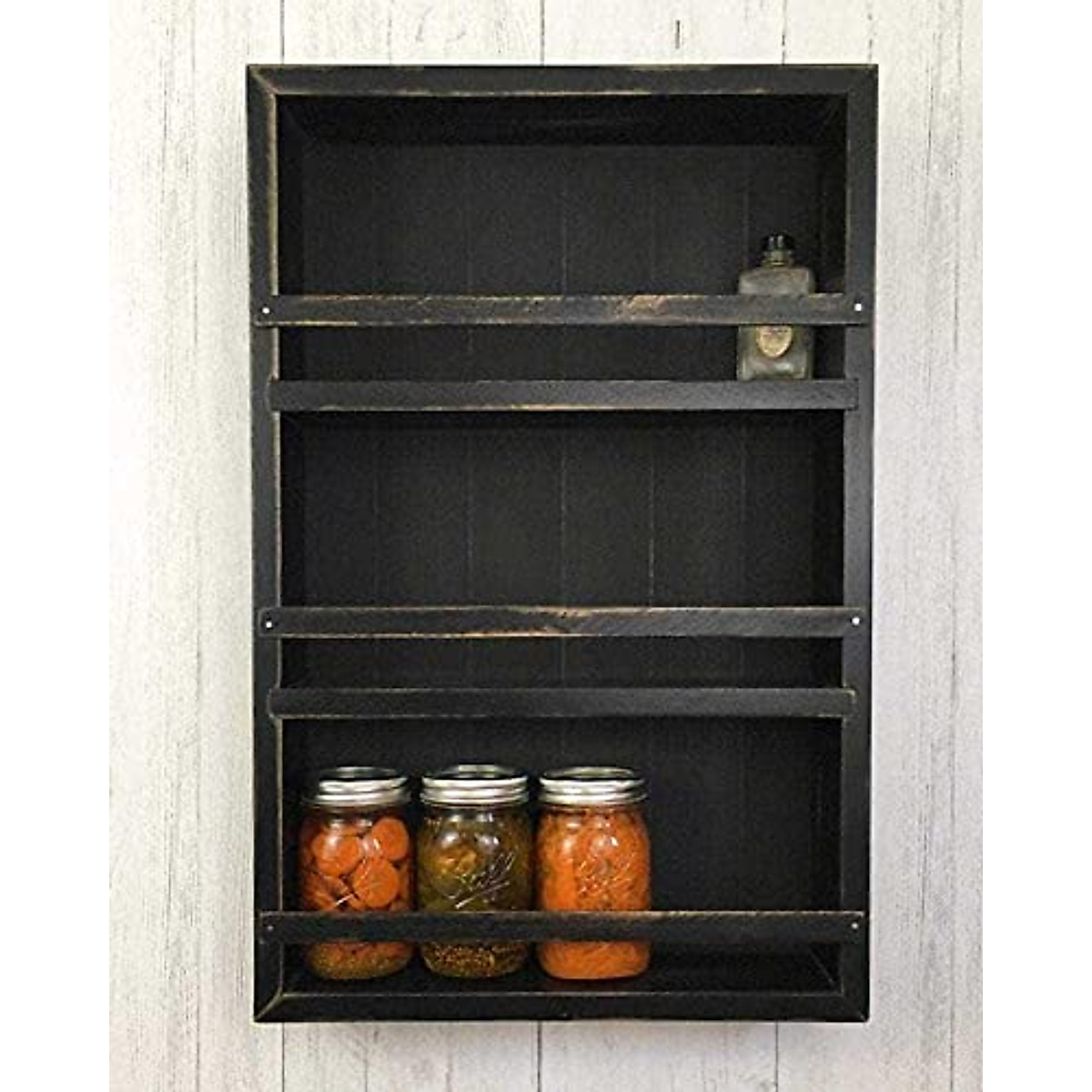 Mansfield Cabinet No. 102 - Solid Wood Spice Rack Cabinet White/Black