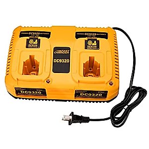 YEX-BUR 7.2V-18V Dual Battery Charger DC9320 Replacement for Dewalt 18V 14.4V 12V 9.6V 7.2V NiCd NiMh XRP Battery DC9098 DC9099 DW9099 DC9096 DW9094 DW9072 DW9062 DW9057 Fast Charger